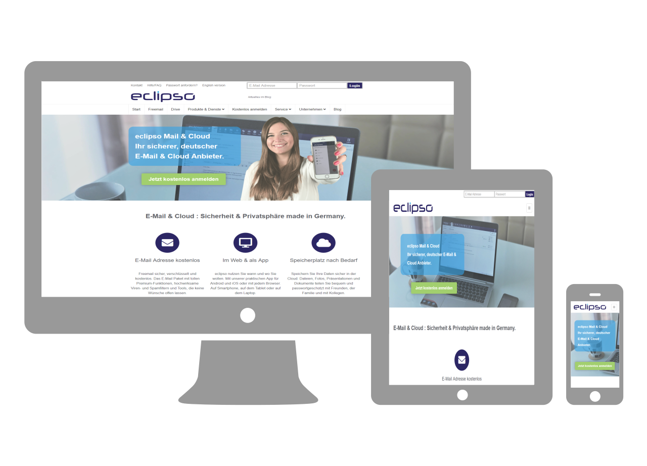 Neues Design für eclipso Mail & Cloud - Webconcept+